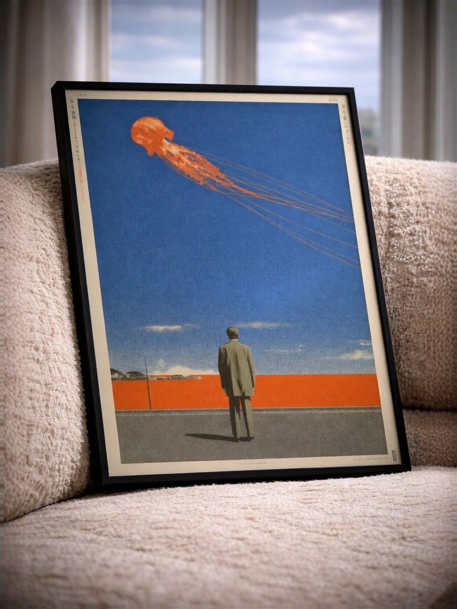 Постер на стену японский сад минимализм 30х40 см плакат на стену, декор в стиле дзен