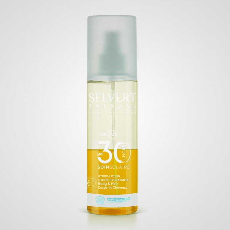 Двухфазный солнцезащитный спрей для тела и волос SPF 30 200 мл Selvert Thermal Sun Care Hydro-Lotion Body&Hair SPF 30 Спрей 200 мл