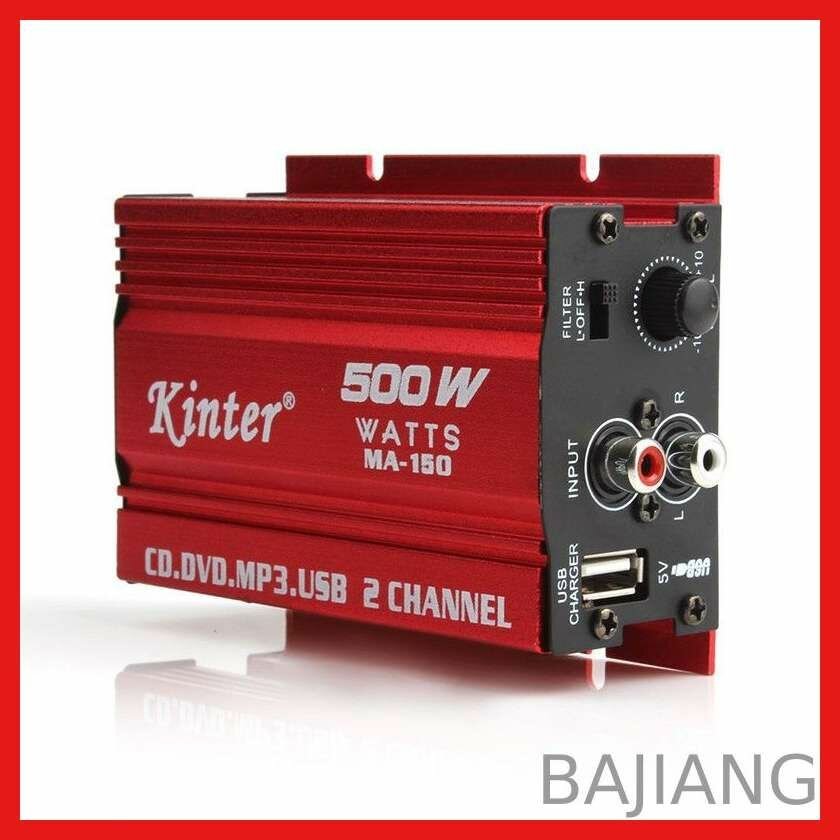 Автомобильный 12 В 2-канальный мини Hi-Fi стерео усилитель 500 Вт для авто и мото, для сабвуфера, USB, алюминий