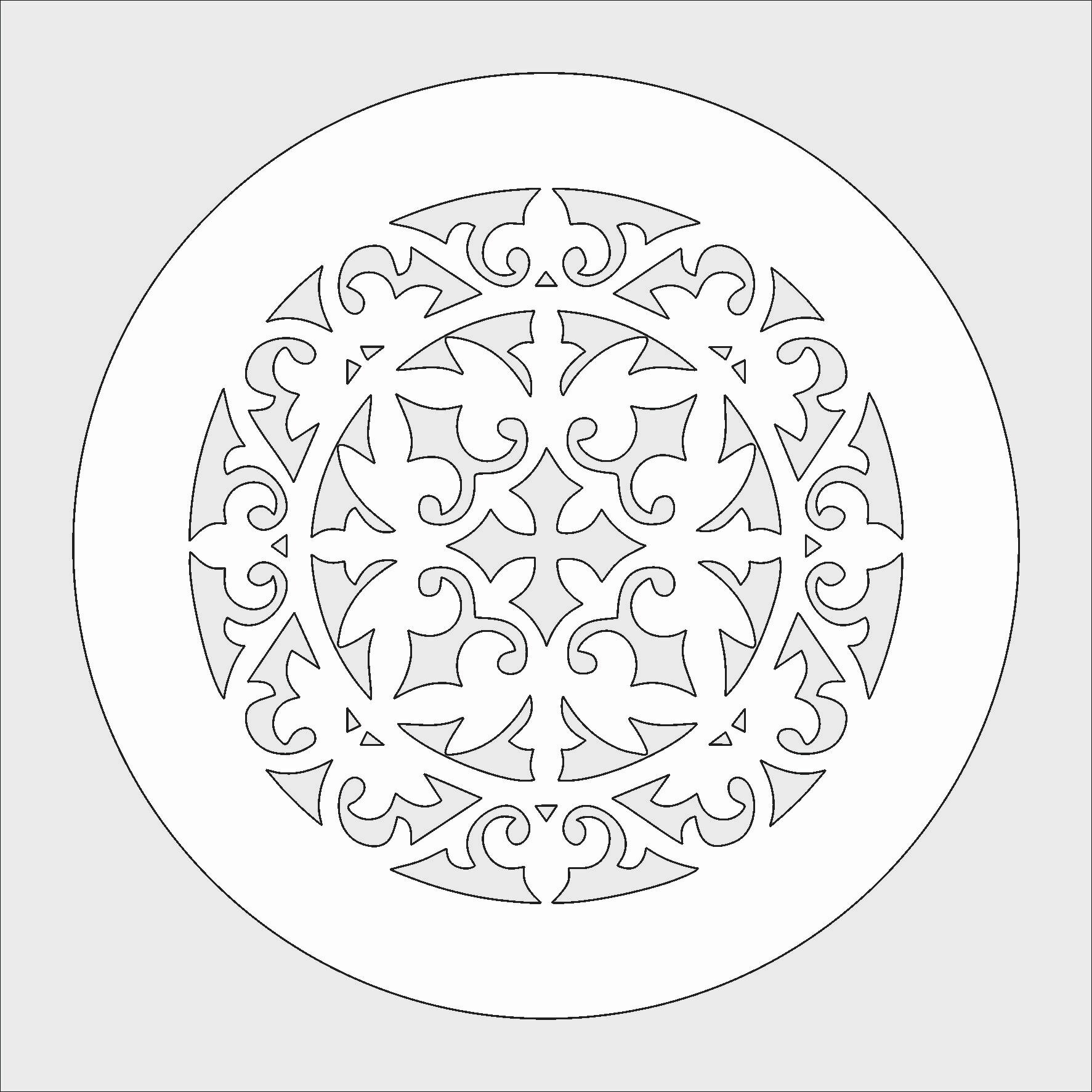 Решетка магнитная, белая, круглая (Абстракция) внутренний D150, наружный D 180 (№41)