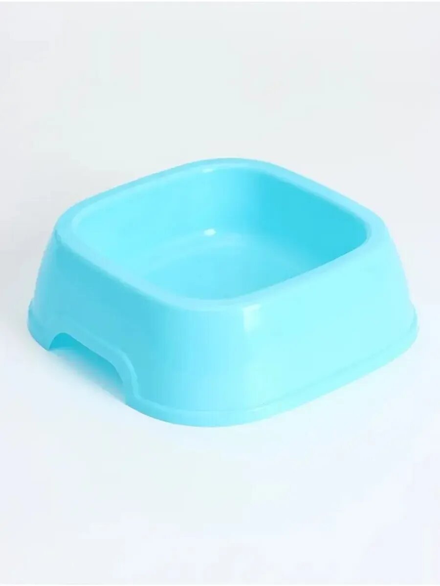 Стильная синяя пластиковая квадратная миска