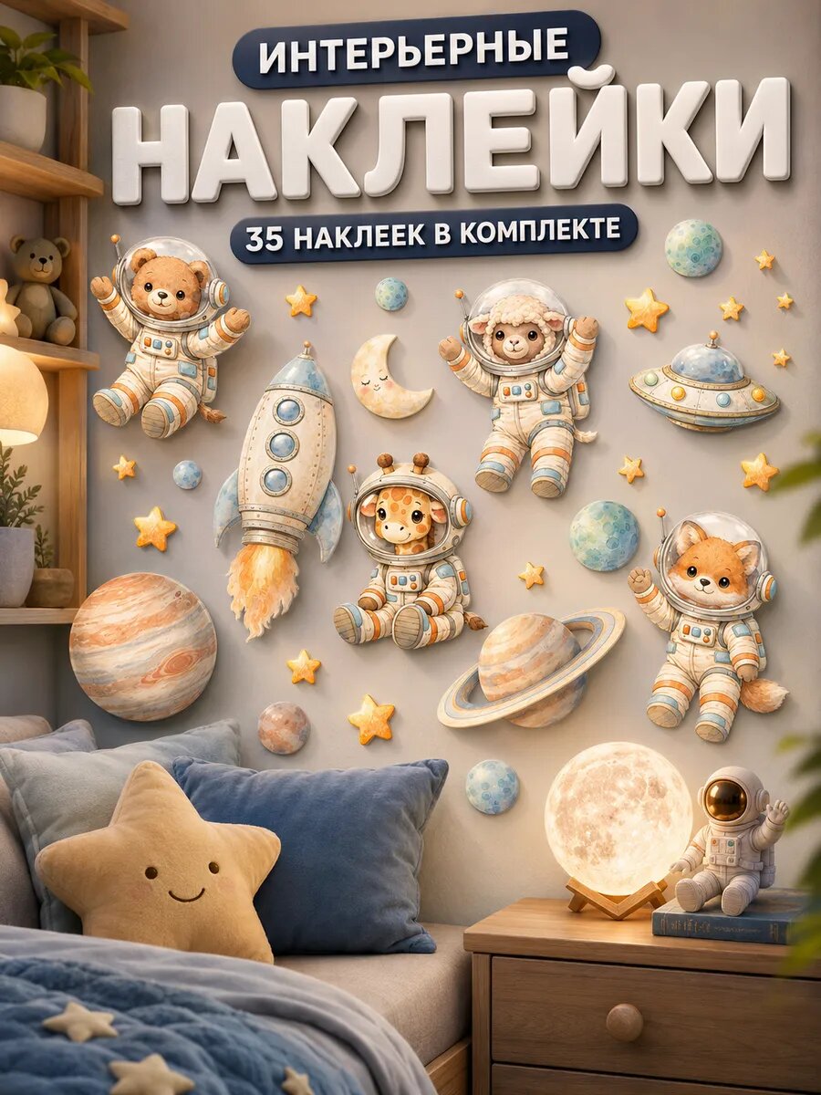 Наклейки на стену для декора интерьерные Космос