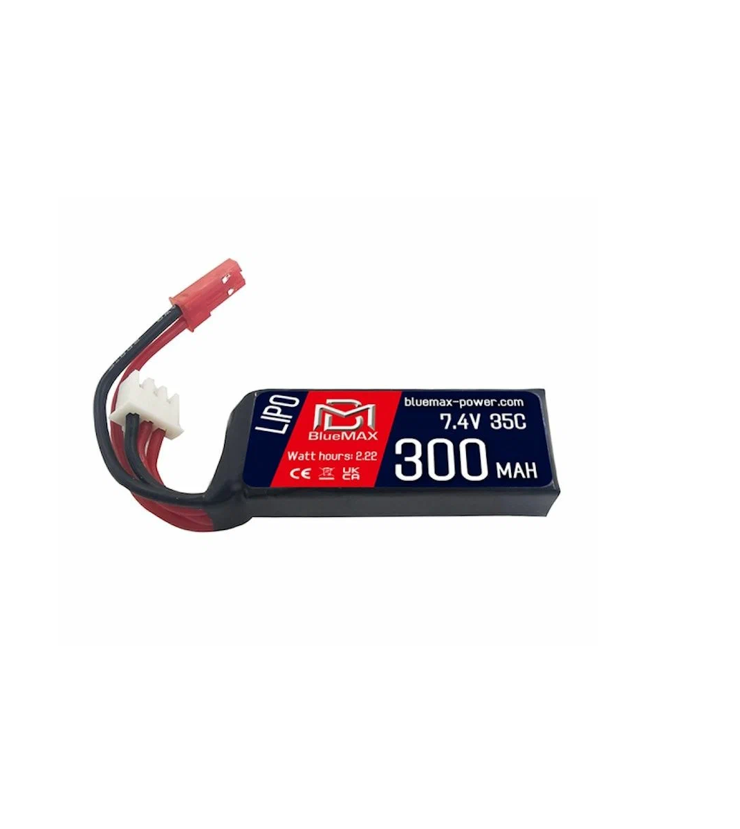 Аккумулятор BlueMAX Li-Po 7.4V, 300 mah, 35C (JST) HPA Micro