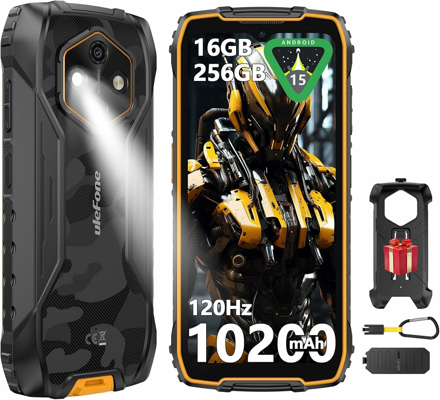 Ulefone RugKing 4 Pro, 10200 мАч, 16 (8+8) ГБ 256 ГБ, Android 15, 6,56-дюймовый экран