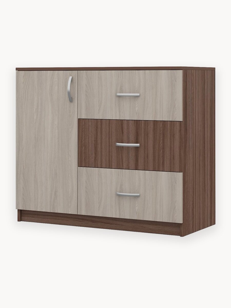 Комод КД-2 ясень шимо темный/ясень шимо светлый (ШхГхВ) (1000х430х850)мм