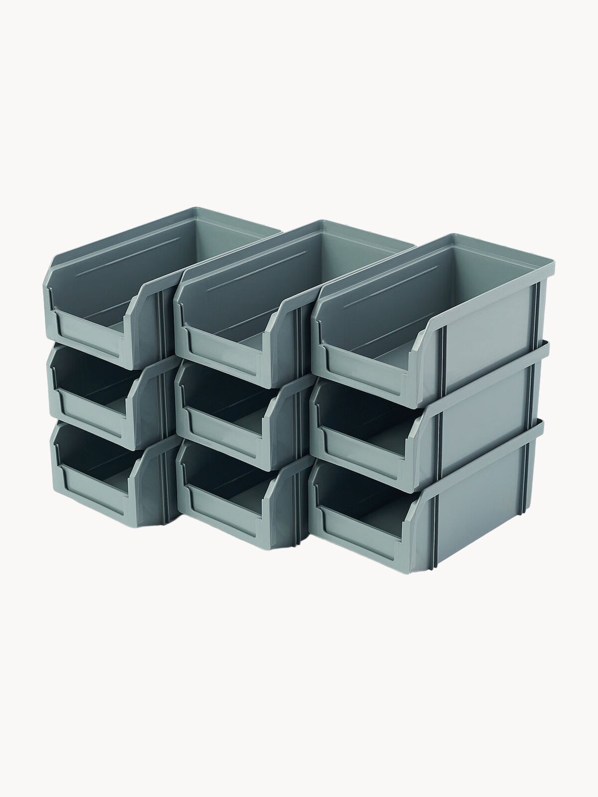 Пластиковый ящик Стелла-техник V-1-К9-серый, 172х102х75мм, комплект 9 штук