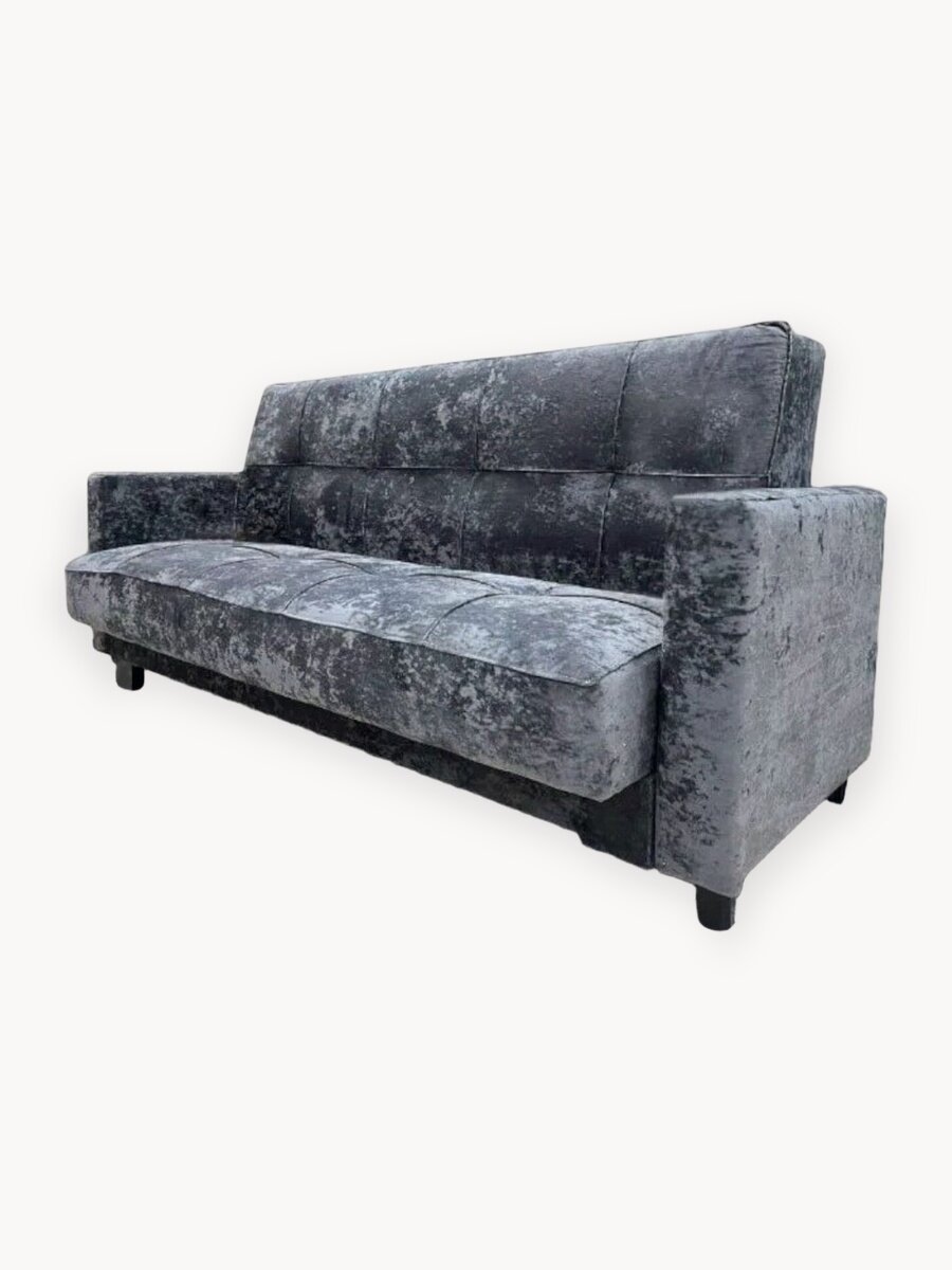 Диван-книжка OWN, серый велюр, спальное место 190x120, надёжность и долговечность