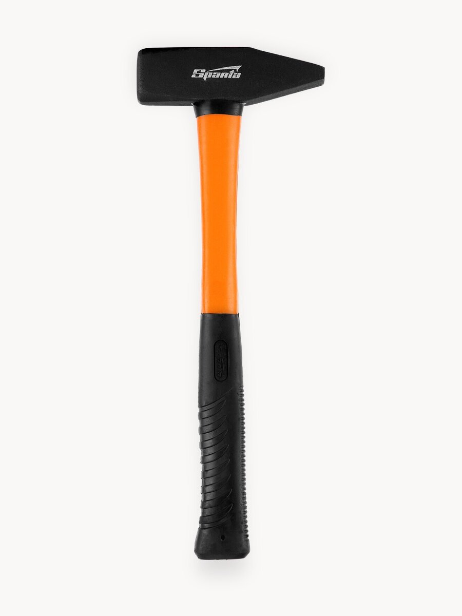 Молоток слесарный Sparta, 1000 г, стальной боек и фибергласовая обрезиненная рукоятка, молоток строительный, 10380