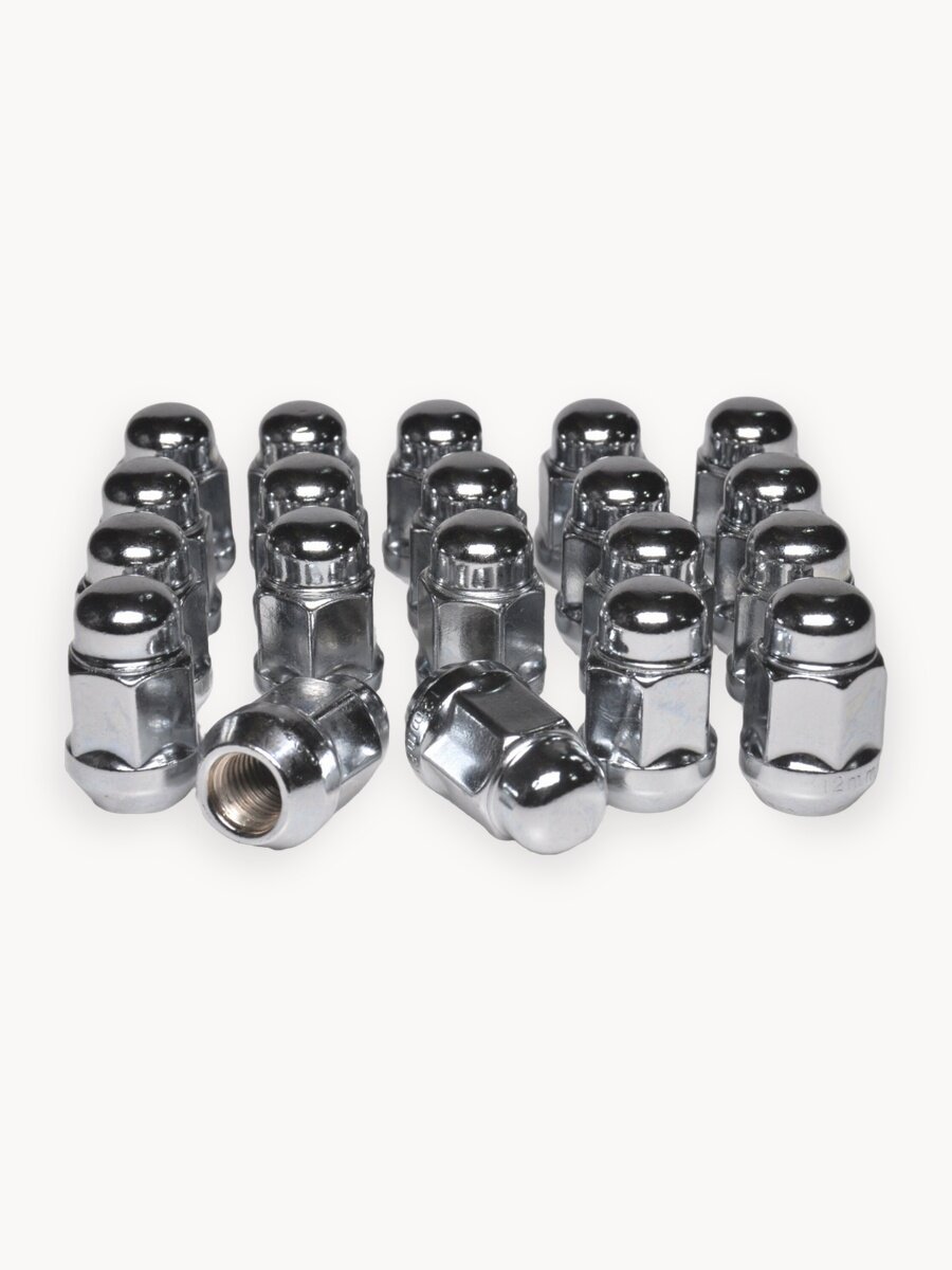 Гайка колесная Вектор M12X1,50 Хром, высота 35 мм, Конус, ключ 19мм, 16 шт