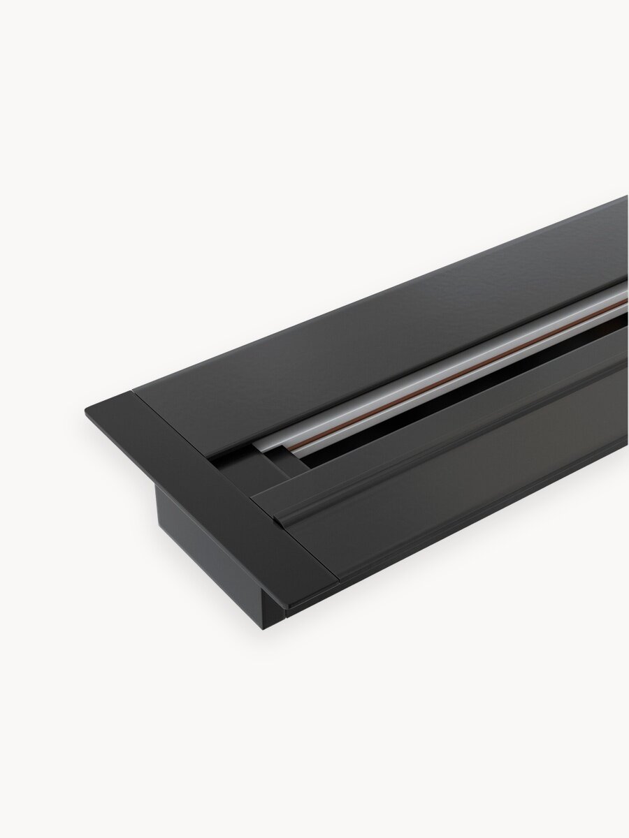 Шинопровод встраиваемый однофазный Elektrostandard Basic System Track Rail BK Recessed 85082/00, цвет черный, 1 м.