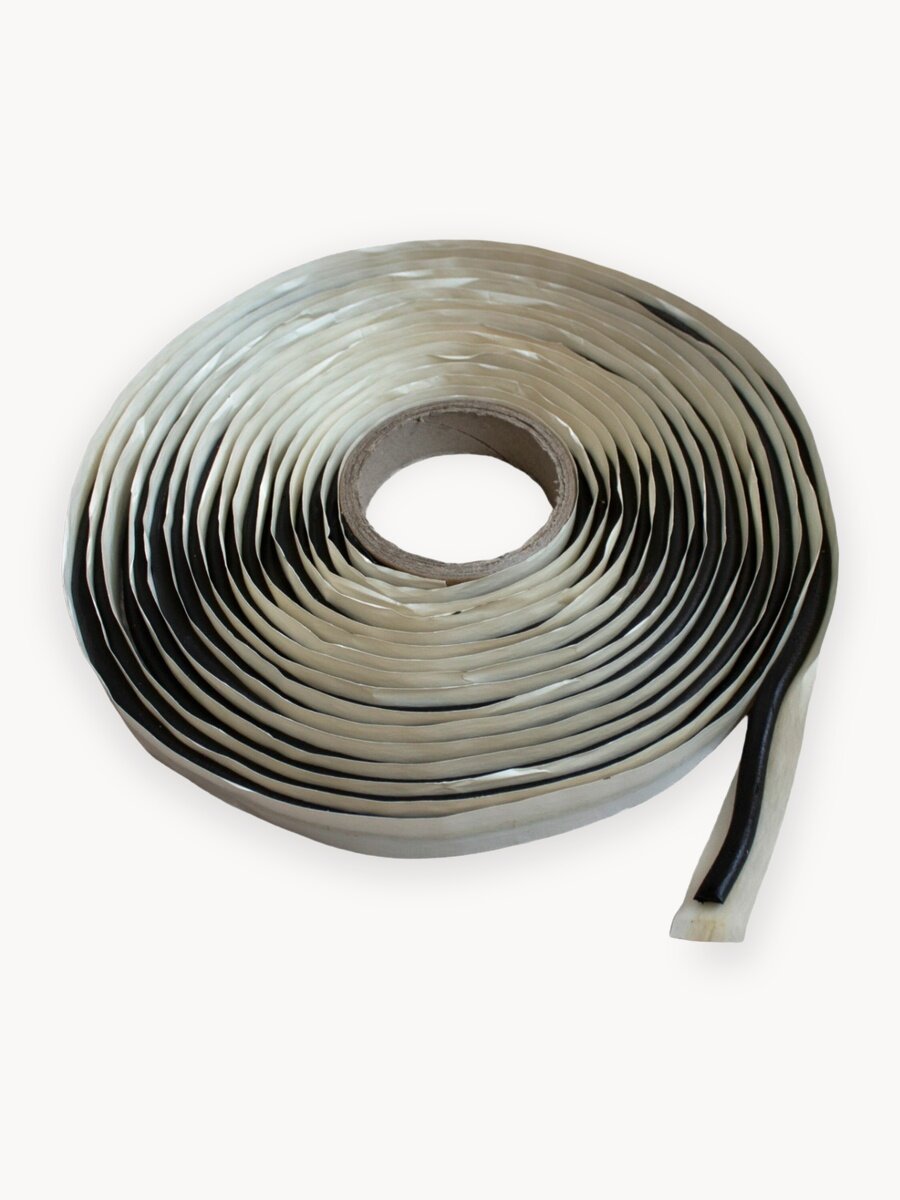 Бутилкаучуковый шнур герметик для фар Руфизол 0,8 см (5 метров) черный, бутиловый герметик для авто, ванной, аквариума и ремонта автомобиля