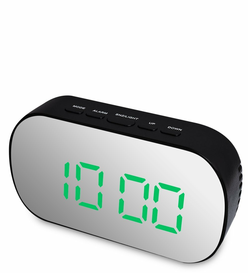 Часы электронные зеркальные (черный с зелёным циферблатом) A2161826