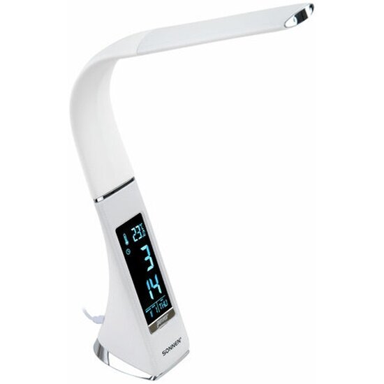 Настольная лампа-светильник Sonnen SM-01W на подставке, LCD-экран, светодиодная, 5 Вт, белый, 238233