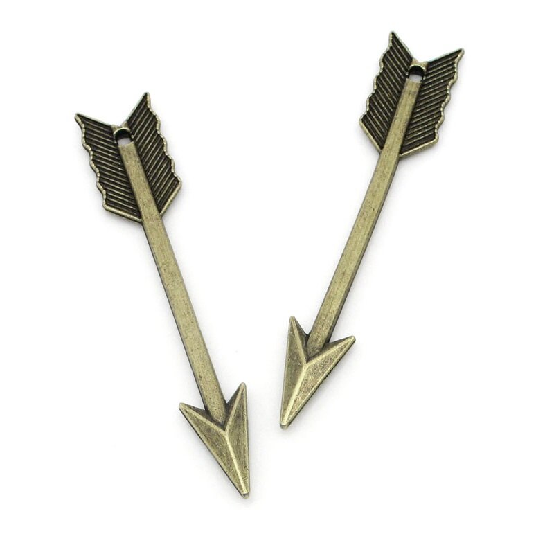 Подвеска, 61х11мм, стрела, базовый материал - цинковый сплав, бронзовая, 5 шт.