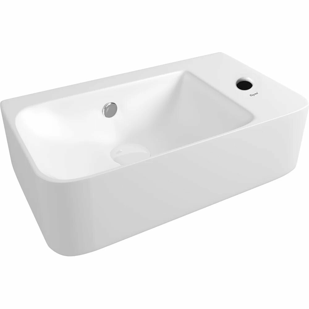 Раковина Teymi Hanna 45 правая, подвесная, белая T50903 ЦБ-, белый глянцевый, стену