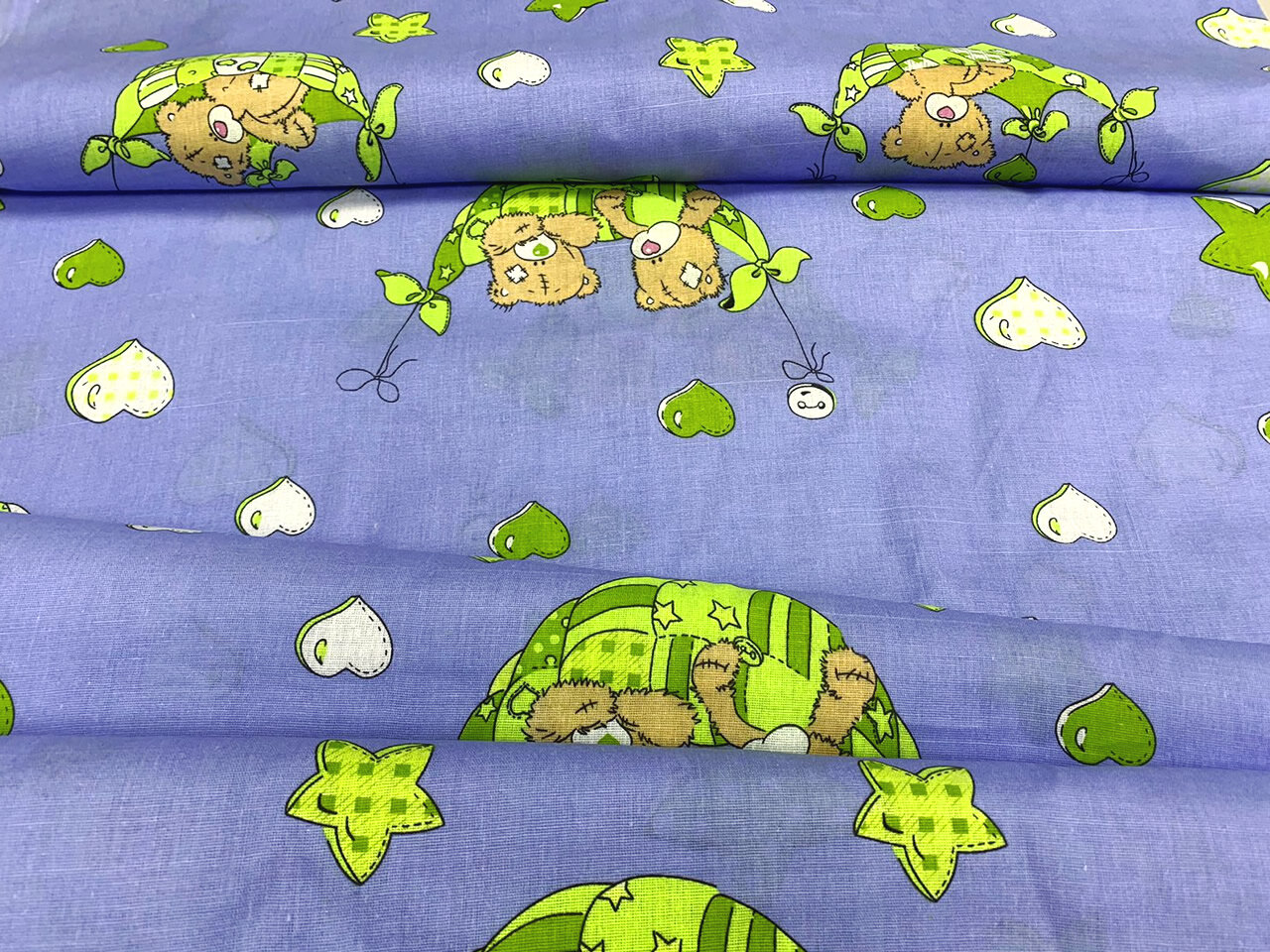 Детское постельное бельё бязь 1,5 спальное - М - 120 - Колыбель на сиреневом