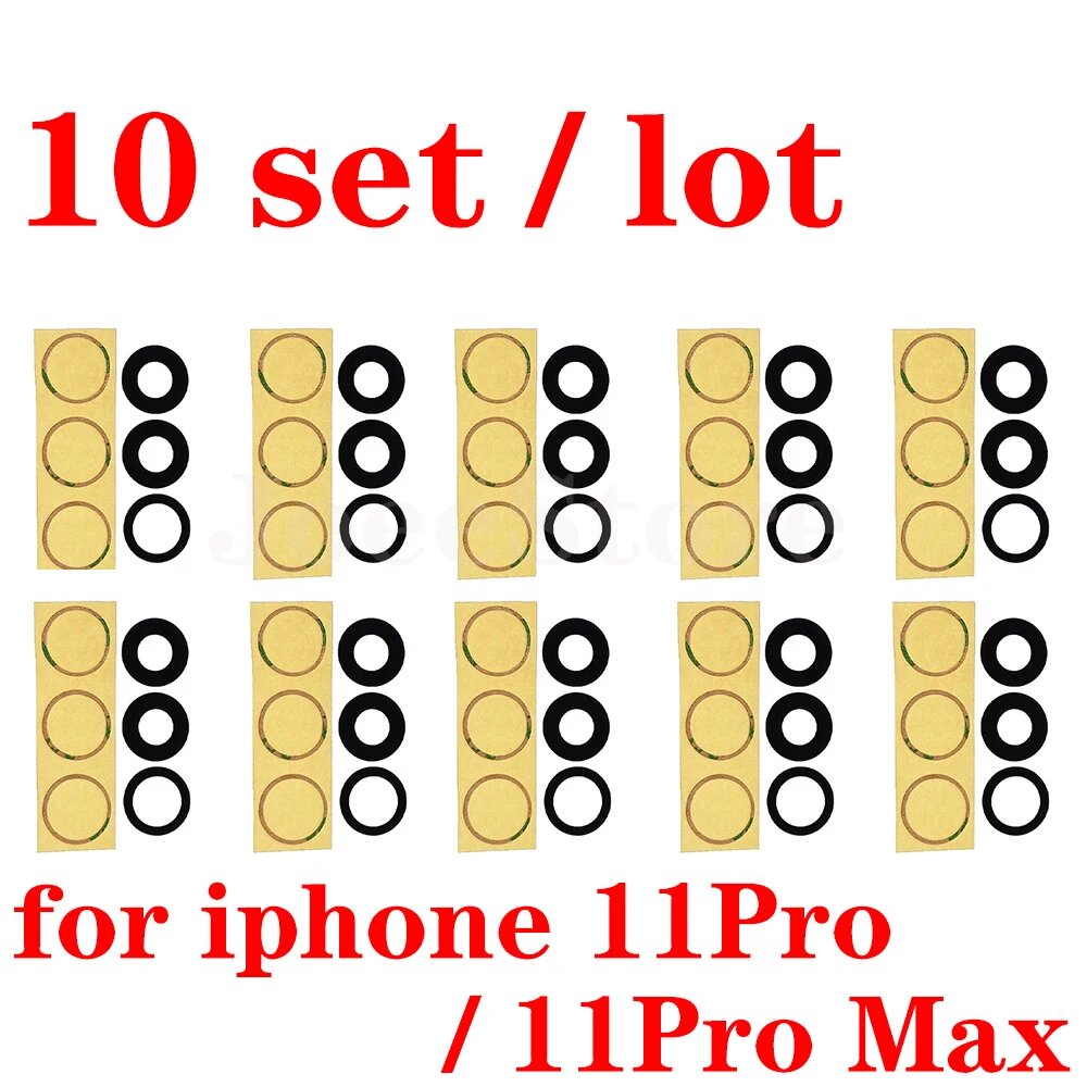 Стекло для задней камеры JoeeStore, комплект из 10 линз для iphone 11, 12, 13, 14, Pro Max, 7, 8 Plus, XR, X, XSMax, стекло для камеры с наклейкой 3M 10x 11Pro 11ProMax