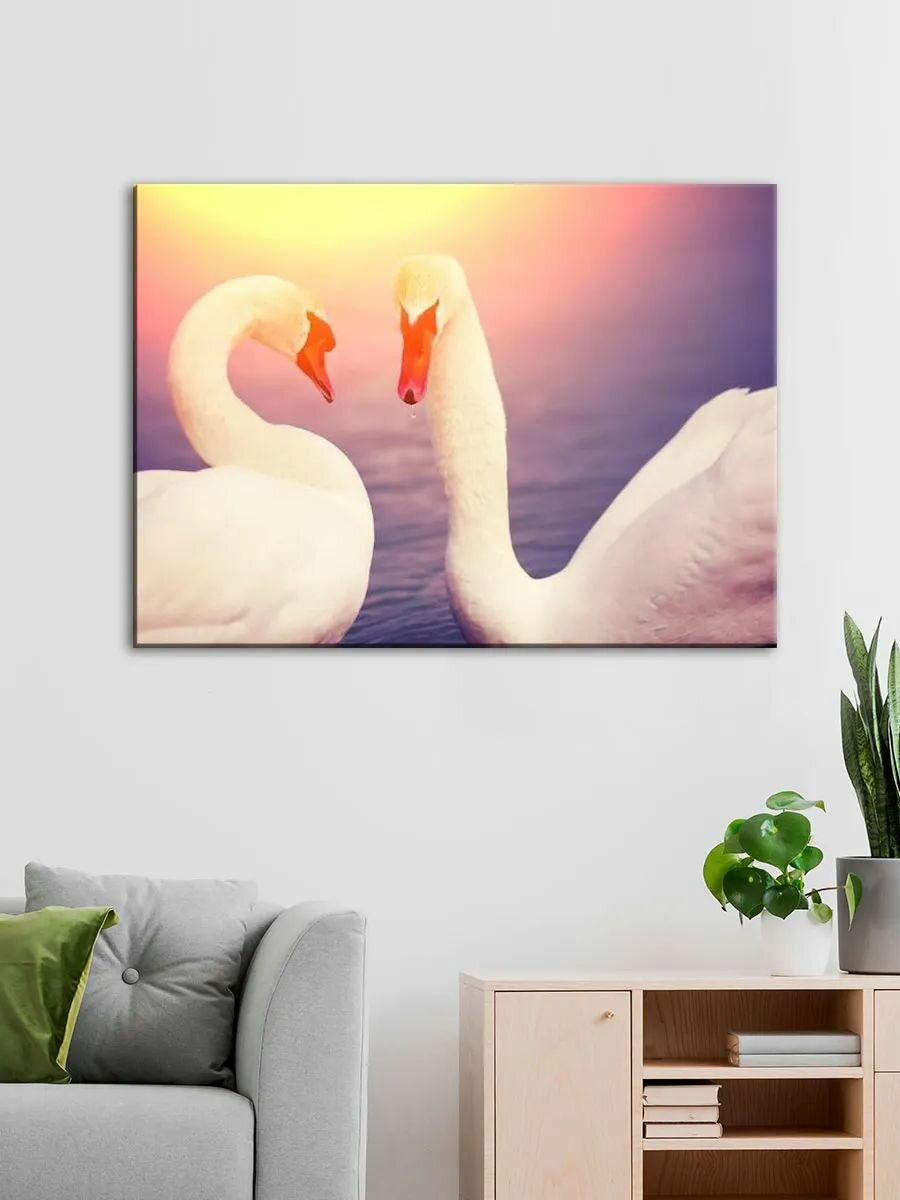 Картина на стену "Лебеди", 70х50 см