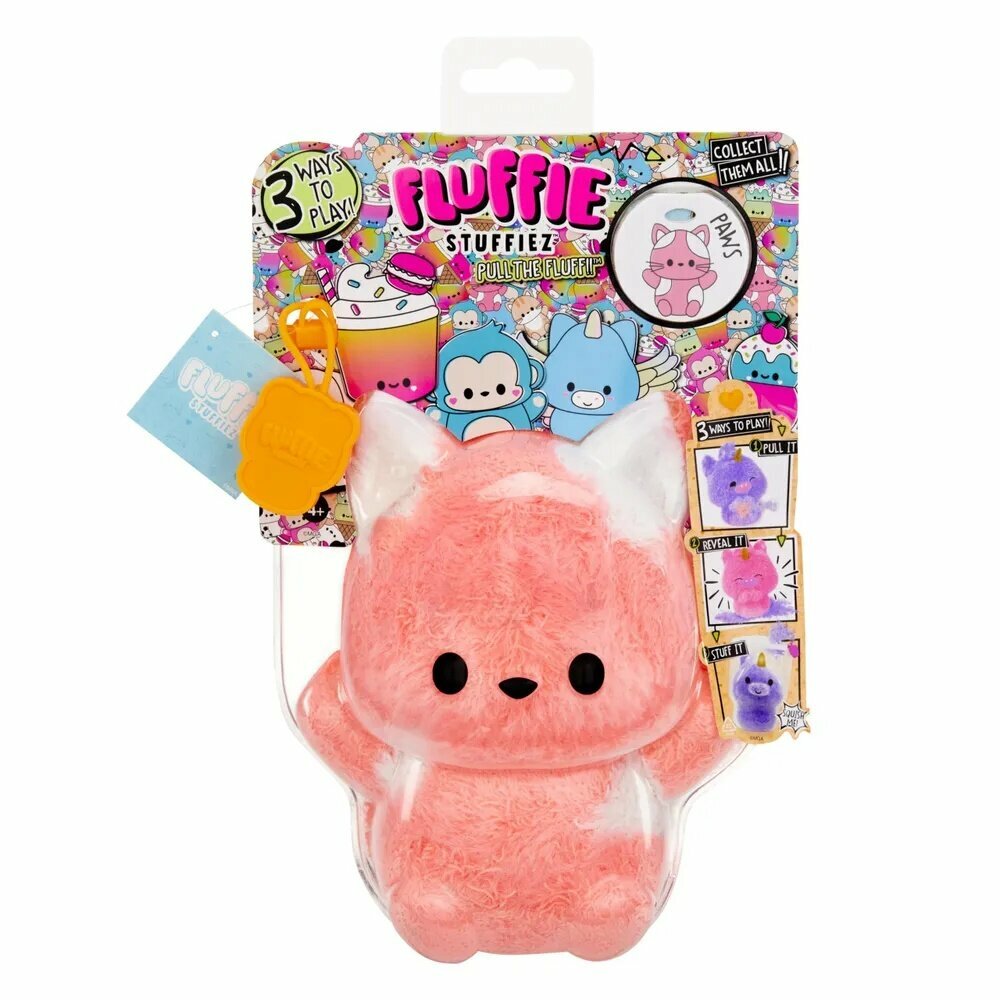 FLUFFIE STUFFIEZ Pull The Fluff / Маленькая, пушистая, мягкая плюшевая игрушка для снятия стресса для детей от 4 лет.