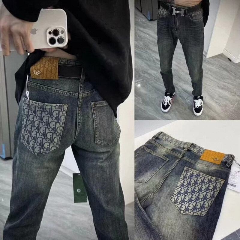 MON Мужские Джинсы Лето ТонкиеЧистый цвет прямой Стрейт Кэжуал Хип-Хоп Деним, Размер_36