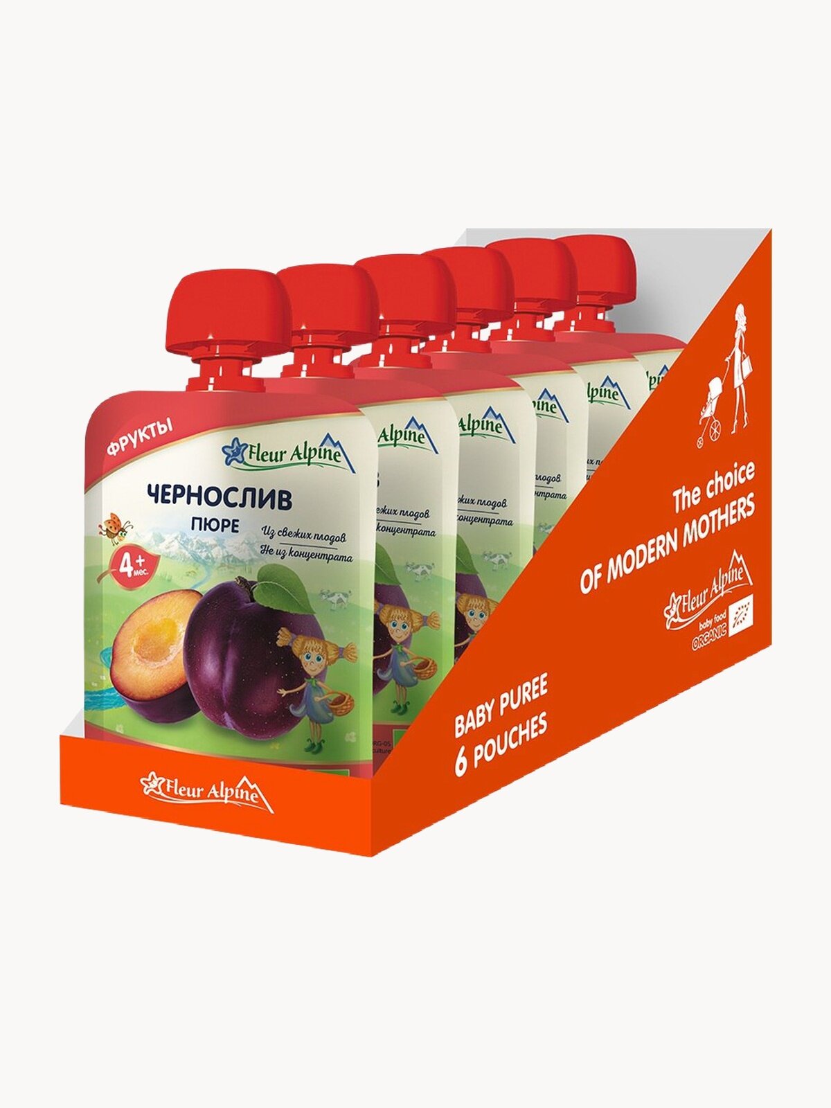 Пюре детское Fleur Alpine Чернослив, с 4 месяцев, 90 г, 6 шт.