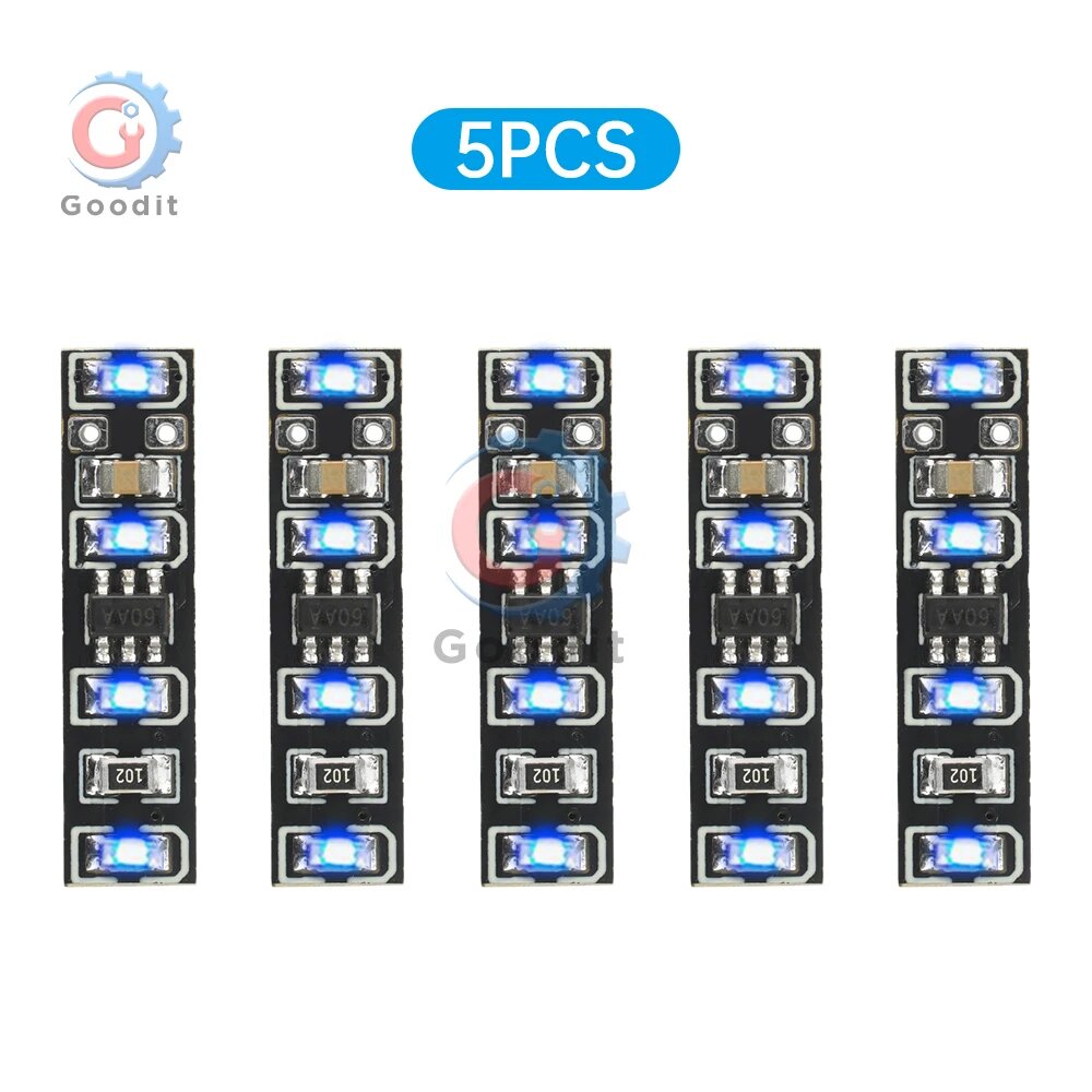Индикатор заряда батареи 3.7-4.2В, 5PCS, Цвет: 5PCS