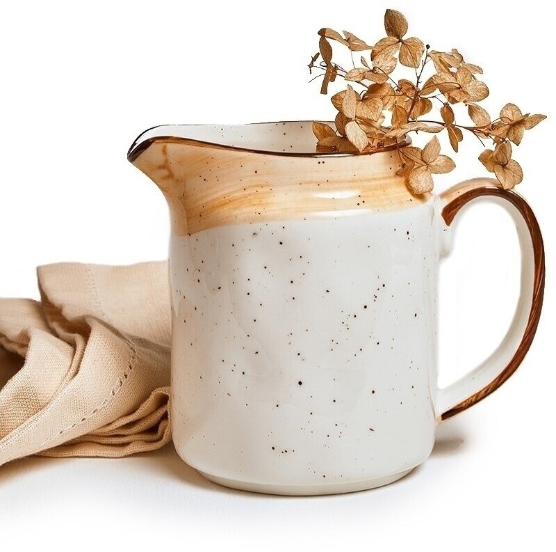 Молочник фарфоровый Fusion / Сливочник / Сливник / Соусник / Кувшин / Чахай, 275 мл