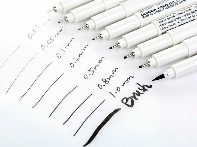 Линер (капиллярная ручка) черный для рисования, скетчинга и черчения, MARVY 4600, 1шт, 1,0мм.