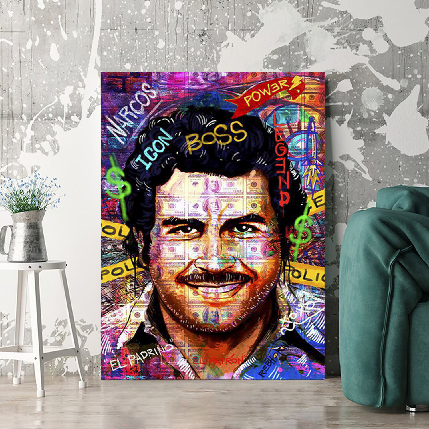 Картина на холсте - "Граффити, поп арт, Бэнкси", 40х60 см.