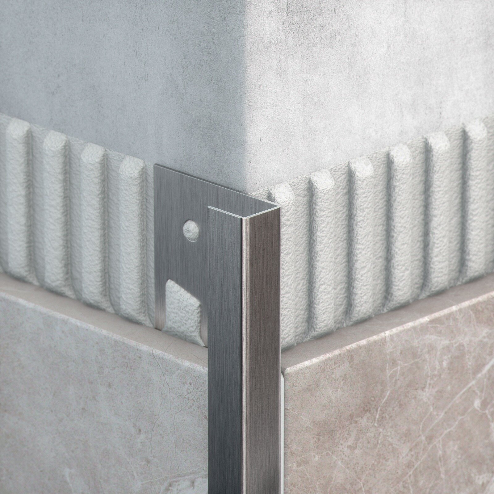 С-образный профиль для плитки нержавеющая сталь шлифовка 10*2700 мм