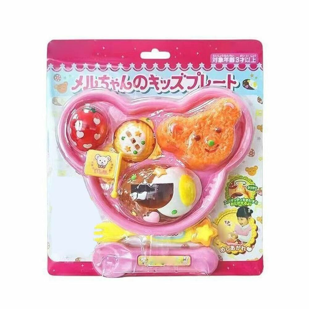 Суперпопулярный набор "Мишка Бенто" для игры в кухню: ланч-бокс, игрушечная еда, сервировка детских блюд - Творческая развивающая игрушка