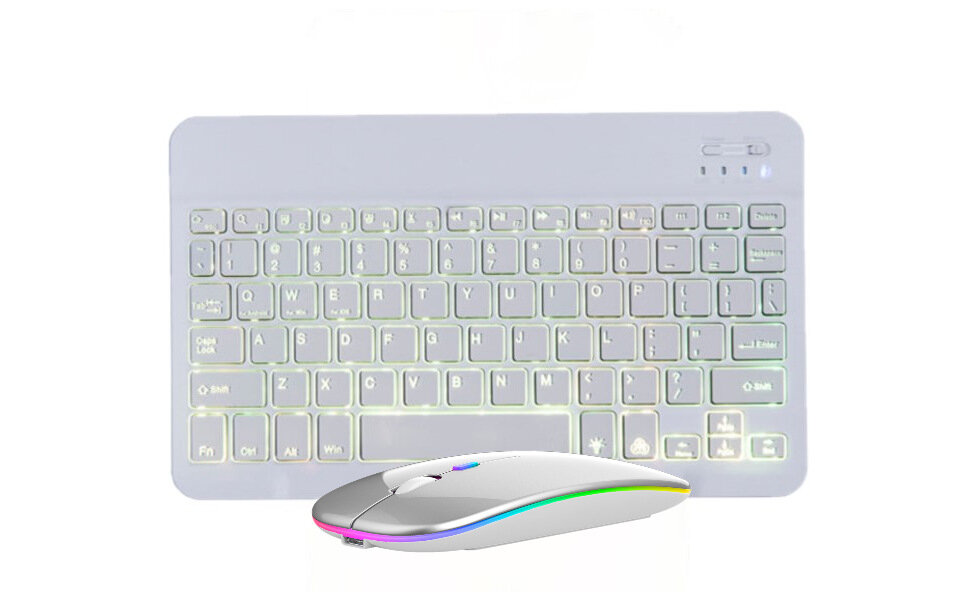 Клавиатура и мышь с подсветкой подходят для iPad, мобильных телефонов и планшетов