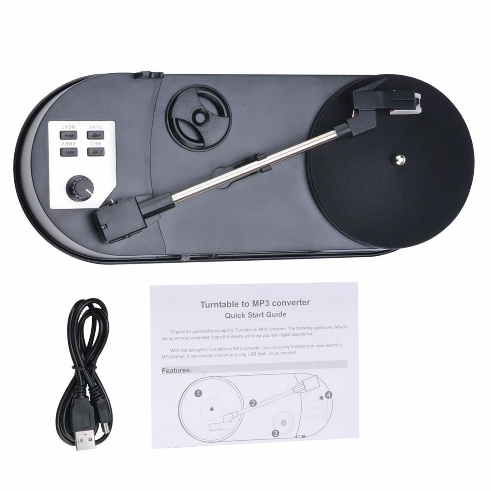 EZCAP613P Record Player с возможностями конверсии MP3 USB и внутренних динамиков