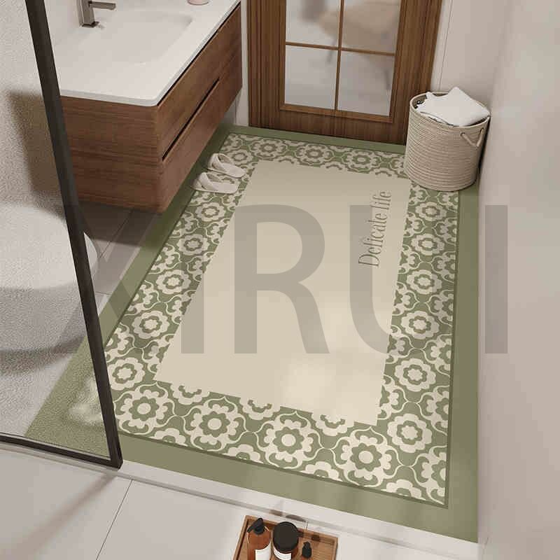 Супервпитывающий и быстросохнущий коврик для ванной комнаты с резиновым нескользящим дном, легко чистящийся, простой коврик для кухонной двери (прямоугольный светло-серый, 60 х 90 см)