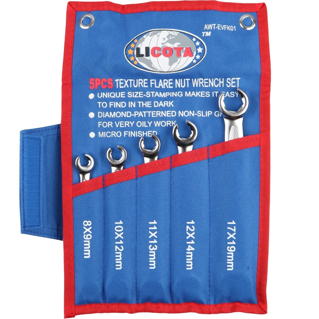 Licota AWT-EVFK01 Набор ключей разрезных текстурных 8-19 мм 5пр.