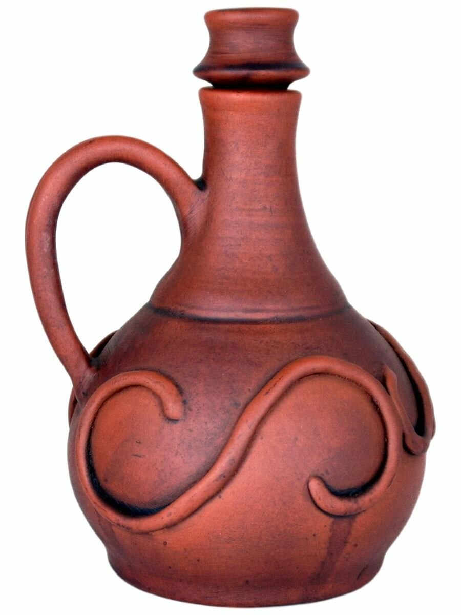 Кувшин, Бутыль с ручкой 1 + глазурь, глина, керамика, ручная работа