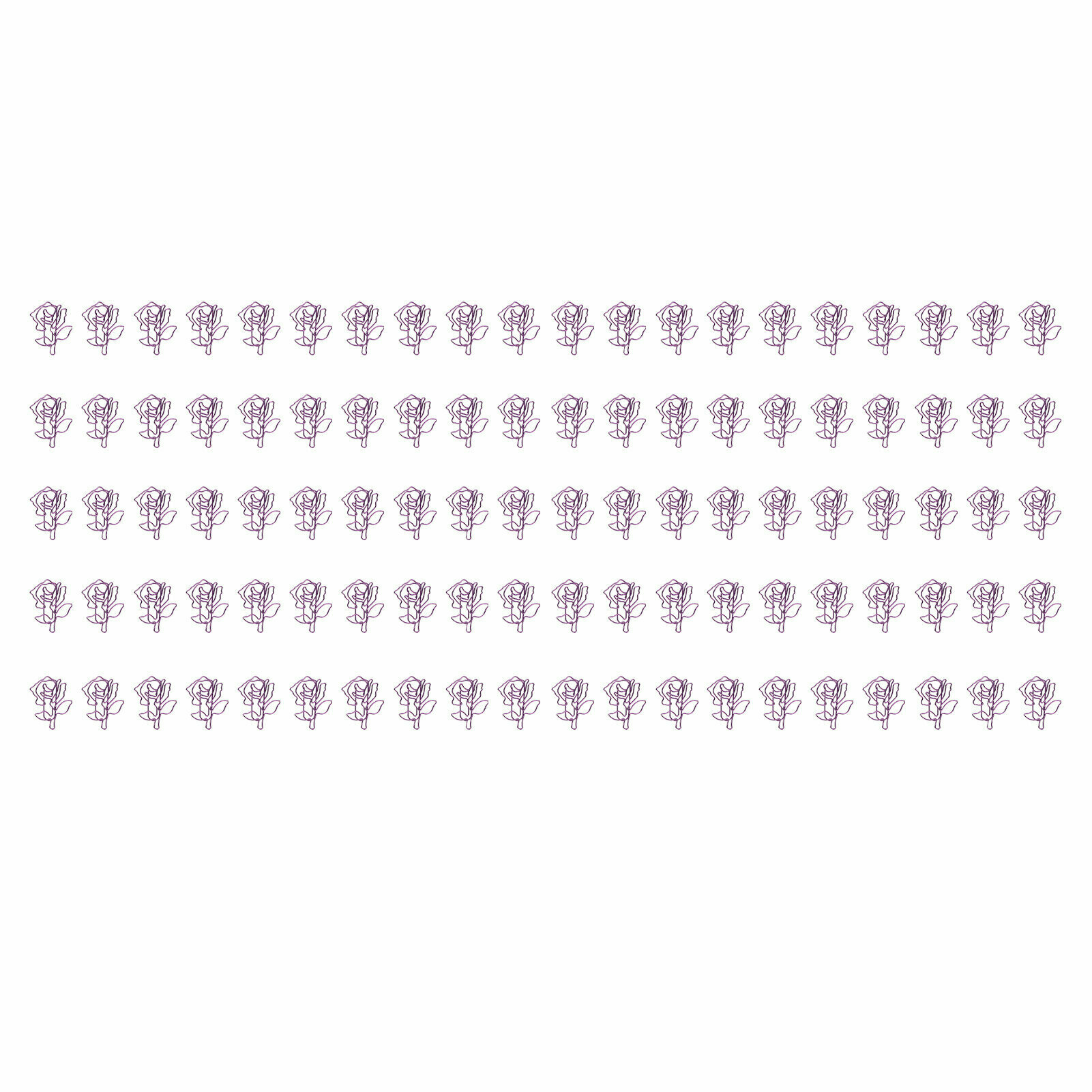 100 шт. фиолетовые скрепки в форме розы, гальванический металл, милые и портативные, идеально подходят для офиса, школы, дома, организации рабочего стола и рукоделия