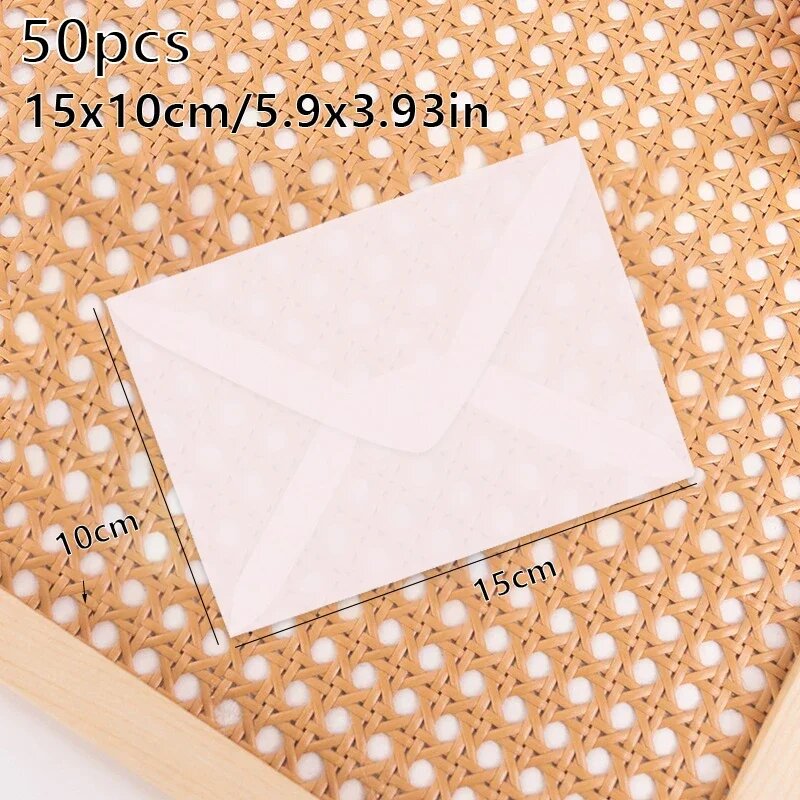 Полупрозрачные конверты QKX для подарков, 50 шт. Бежевый, 50pcs 15x10cm B