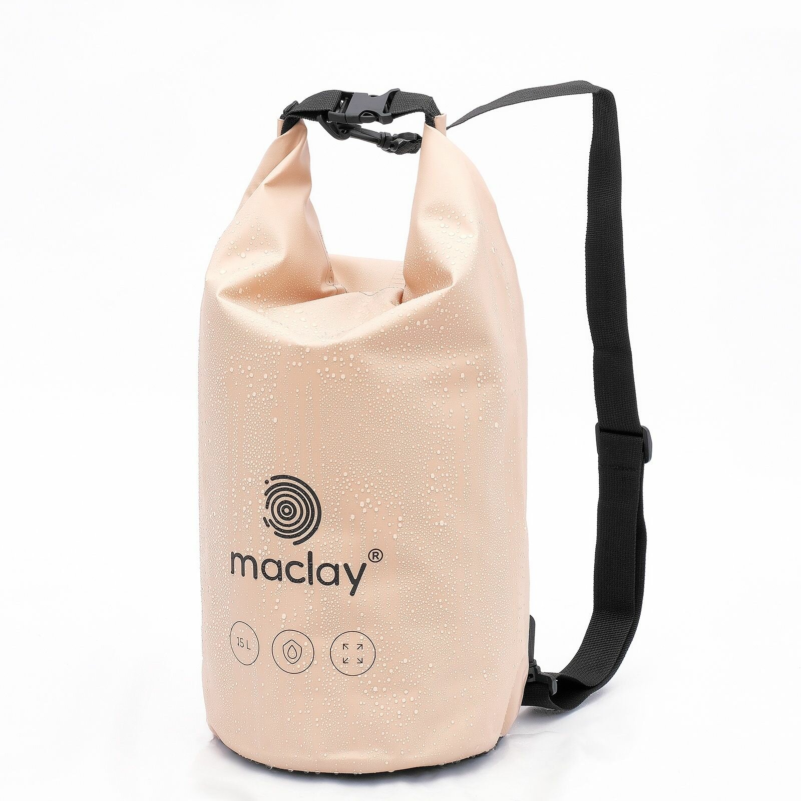 Гермомешок туристический Maclay , объем 15 L , 500D, цвет бежевый