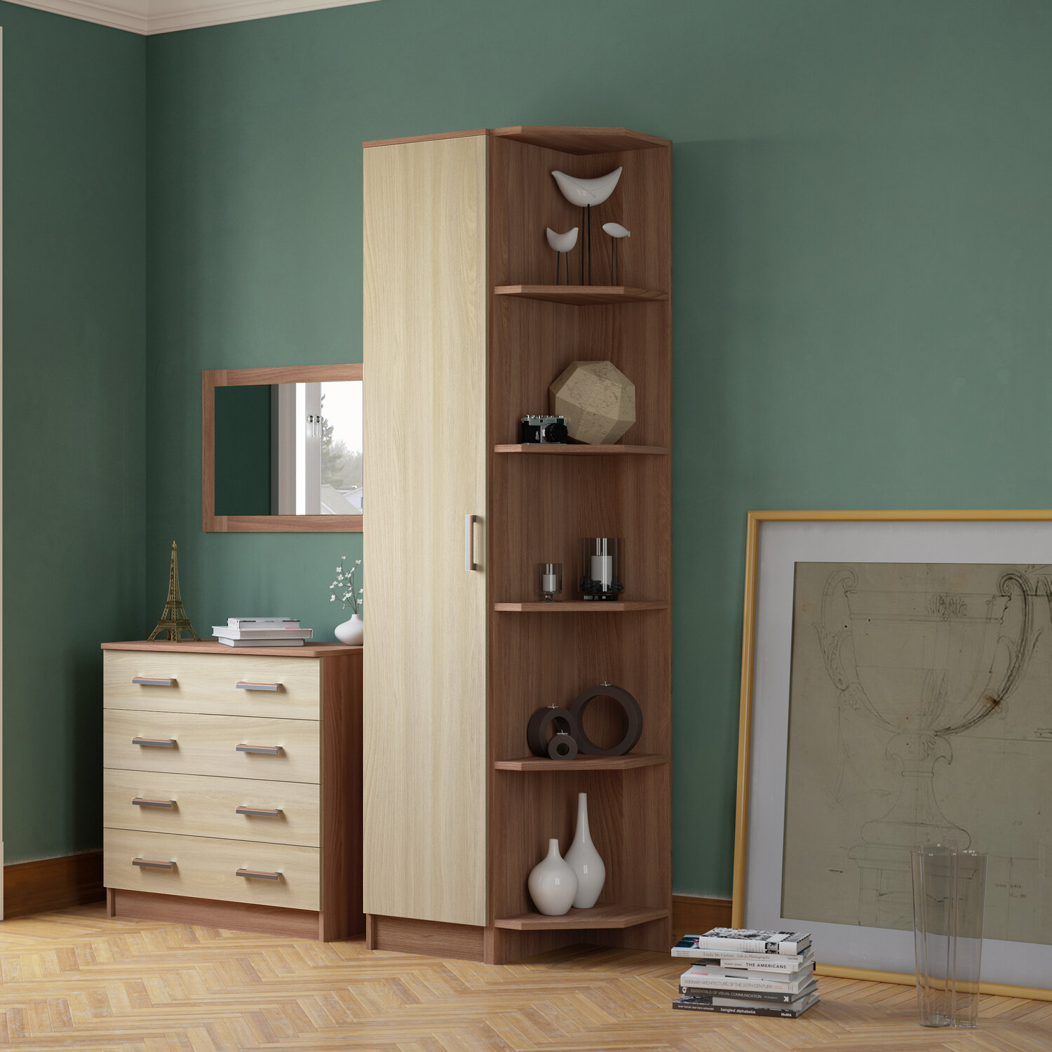 Комплект мебели для гостиной, спальни, прихожей Эра Ясень шимо тёмный/Ясень шимо светлый