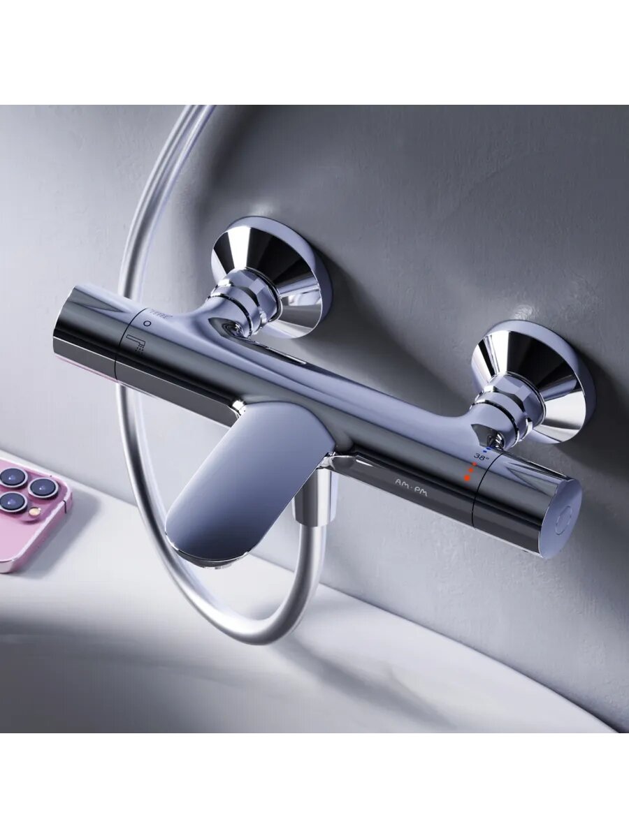 Смеситель для ванны с термостатом AM.PM Mood, цвет хром, встраиваемый