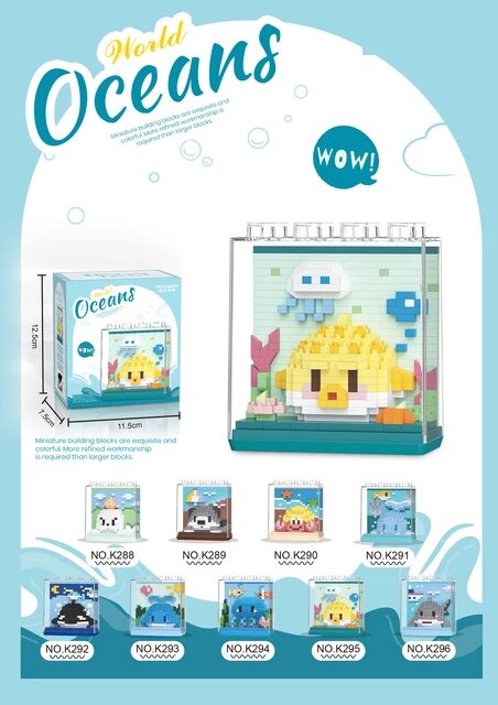 Морские животные 3D конструктор модель строительный набор рыб мини кирпичи строительные блоки игрушка для детей девочек от 7 до 10 лет взрослые блоки