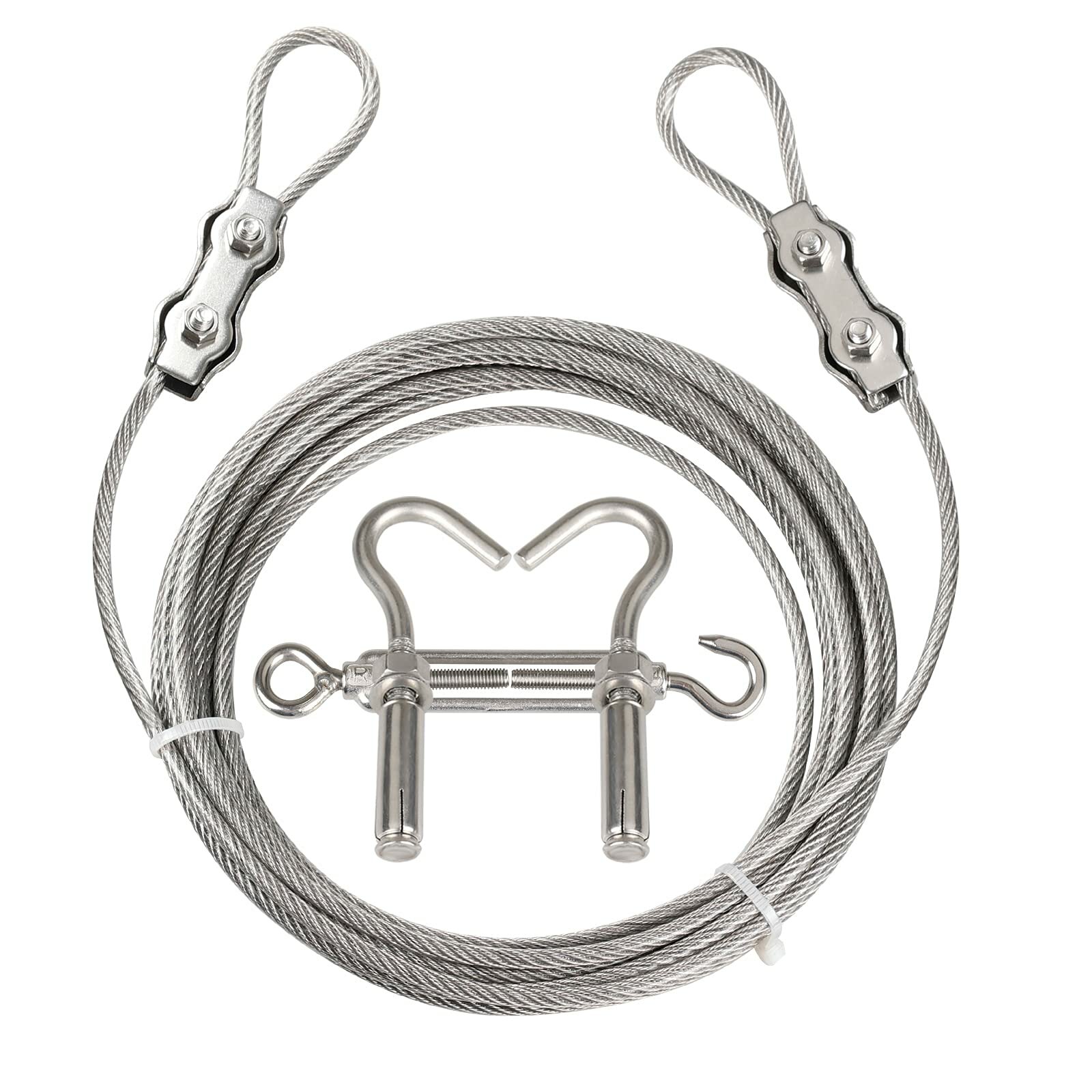 Веревки для сушки белья, портативная ветозащищенная веревка длиной 20 футов (6 м) с системой натяжения из нержавеющей стали, многоцелевые прочные веревки для сушки белья, украшений к Рождеству, использования на улице/в помещении/дома