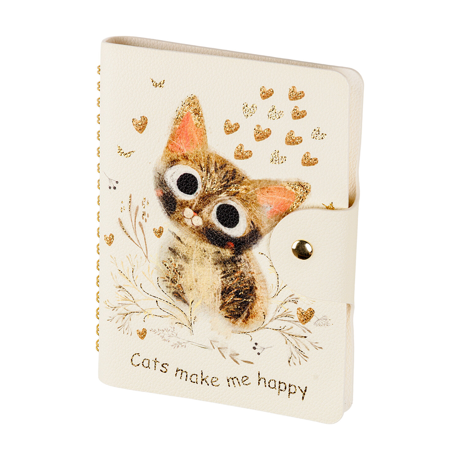 Ежедневник BrunoVisconti недатированный А6 "Love me Милый котик" 272 стр, на кнопке