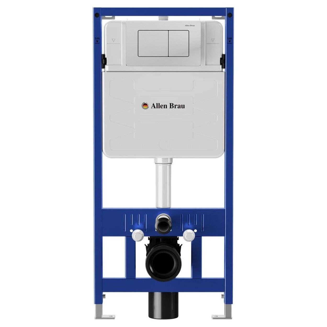 Инсталляция для унитаза Allen Brau Pneumatic 9.11100.20 с кнопкой 9.20006. BN сталь браш