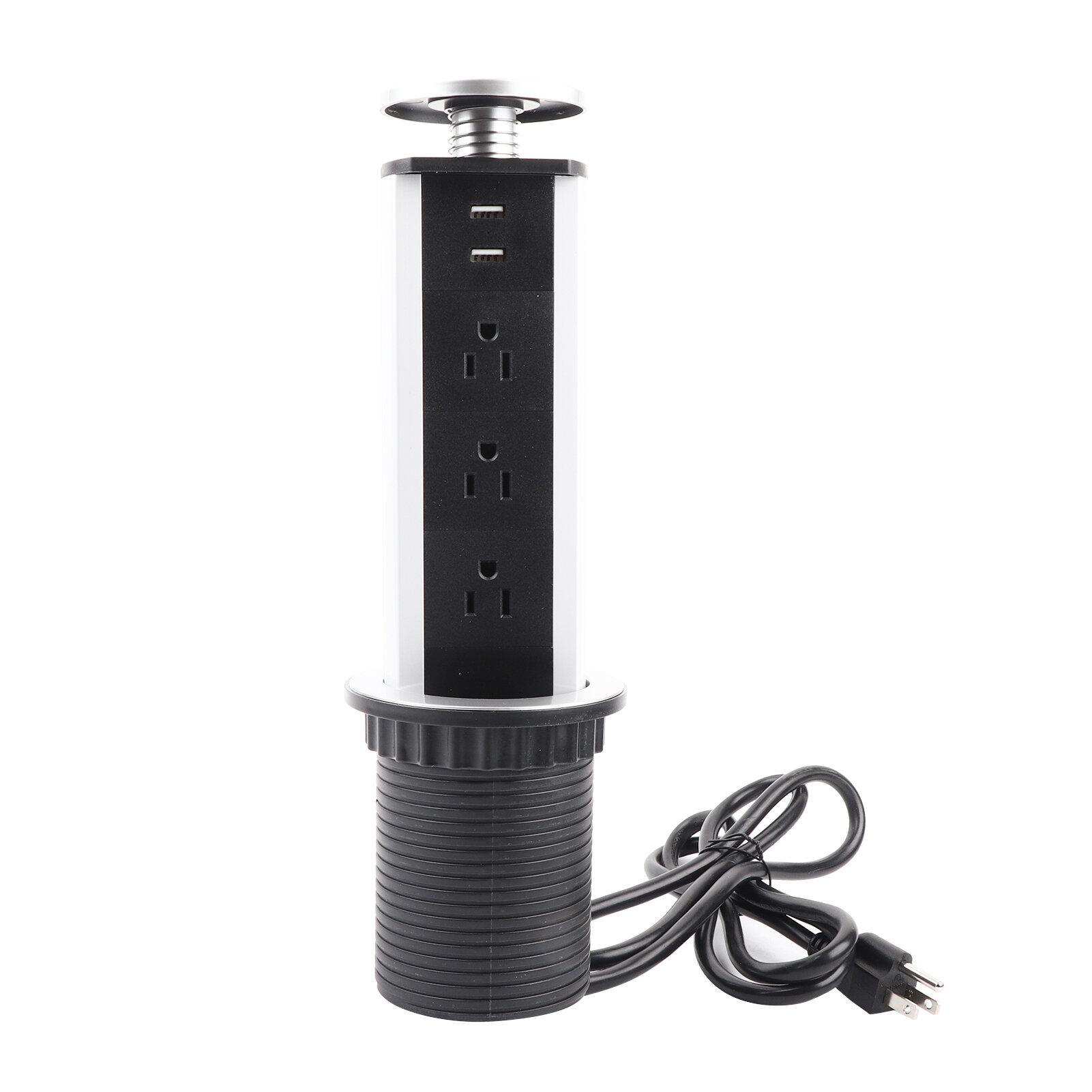 Розетка с 3 розетками и 2 USB-портами, выдвижная настольная зарядная станция для кухонного стола, простая установка