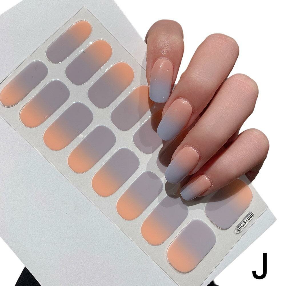 Набор накладных лаковых полосок, слайдеры для дизайна ногтей, наклейки на ногти 16 шт.
