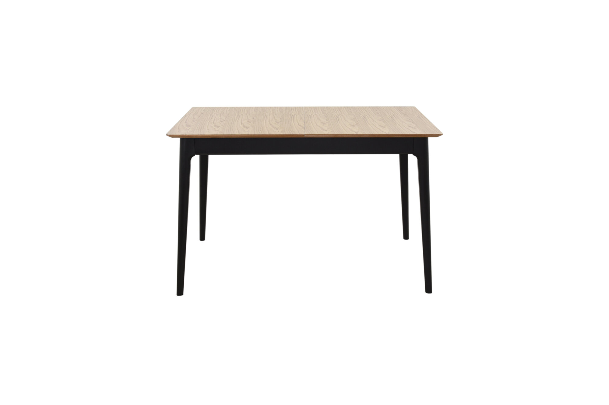 Стол раздвижной кухонный Аврора Плей, шпон дуба, массив березы, опоры, цвет дерева 2, черный, 140 (180) х80х75см