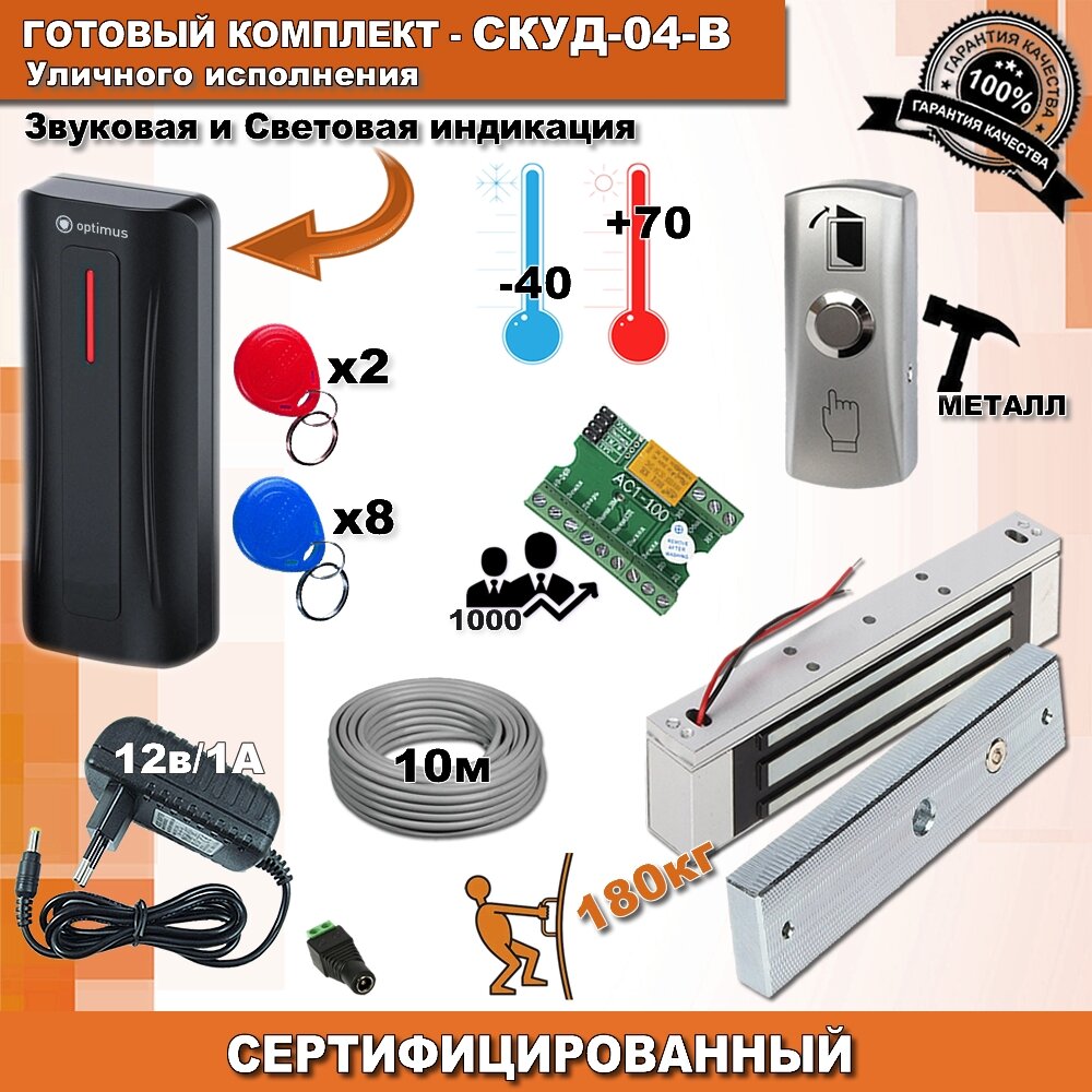 Комплект СКУД -04-B для доступа и управления замком. СКД