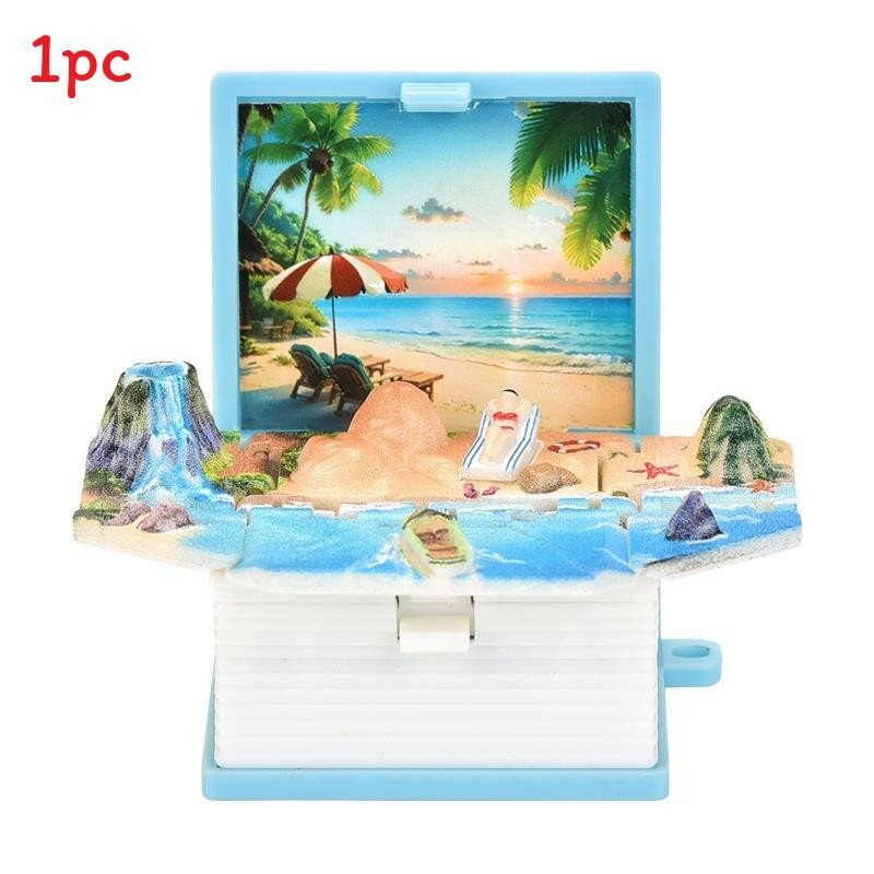 3d pop up scene toy book keychain with panda design for mind relaxation and gift for teens style 29